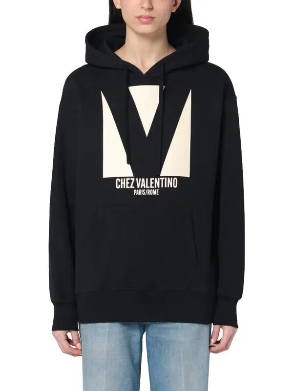 Valentino Garavani Sweatshirt With Chez Print - Black