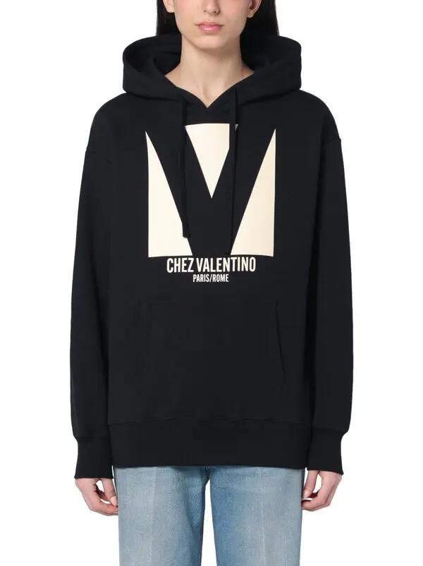Valentino Garavani Sweatshirt With Chez Print - Black