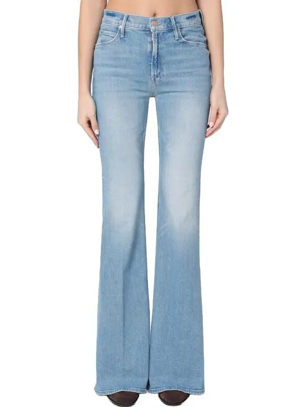 MOTHER Flared Denim Jeans - Light Blue