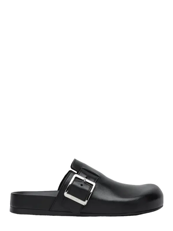 Loewe Leather Sabot With Buckle - Black