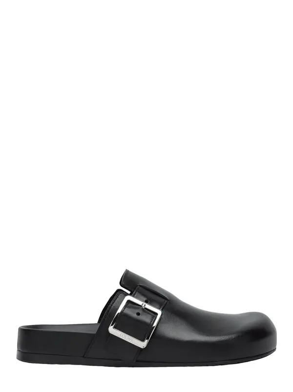 Loewe Leather Sabot With Buckle - Black