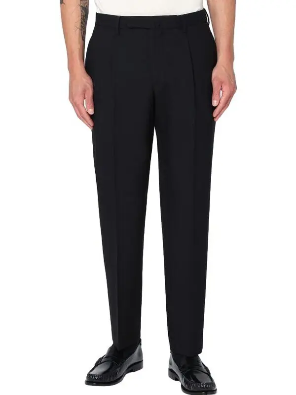 SANTANIELLO Wool Trousers - Black