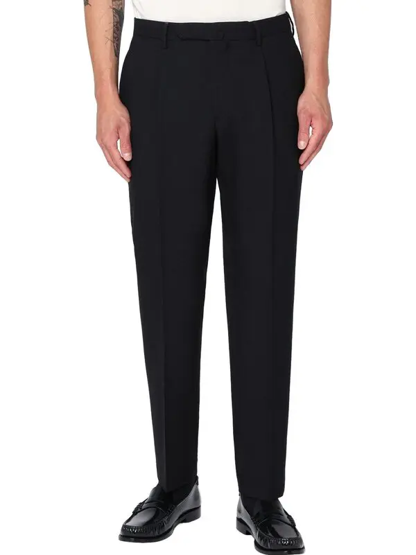 SANTANIELLO Wool Trousers - Black