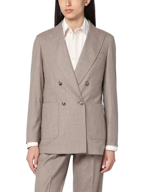 Max Mara Double-breasted Cashmere Jacket - Beige