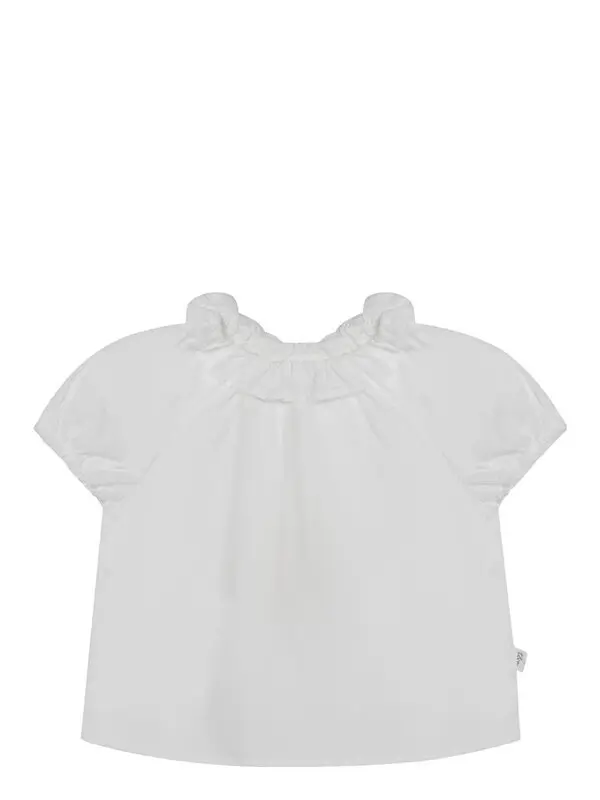 TEDDY & MINOU Ruffled Cotton Blouse - White