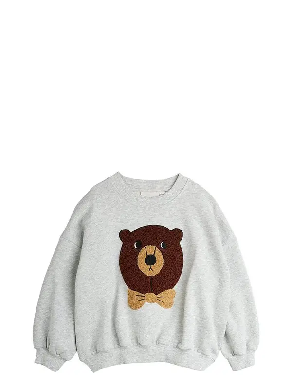 MINI RODINI Bear Chenille Sweatshirt - Grey
