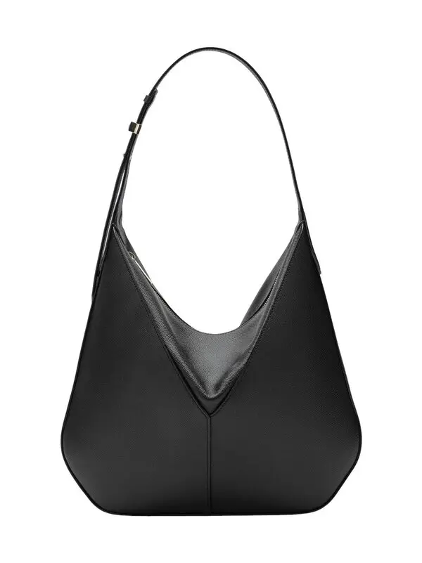 VALEXTRA Vivi Leather Hobo Bag - Black
