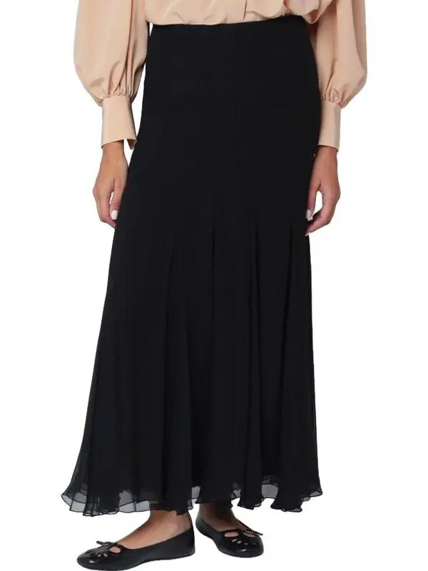 Chloé Silk Muslin Maxi Skirt - Black