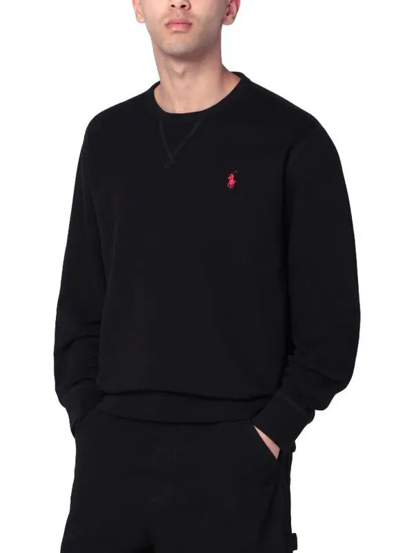 Ralph Lauren Cotton Blend Sweatshirt With Logo - Black