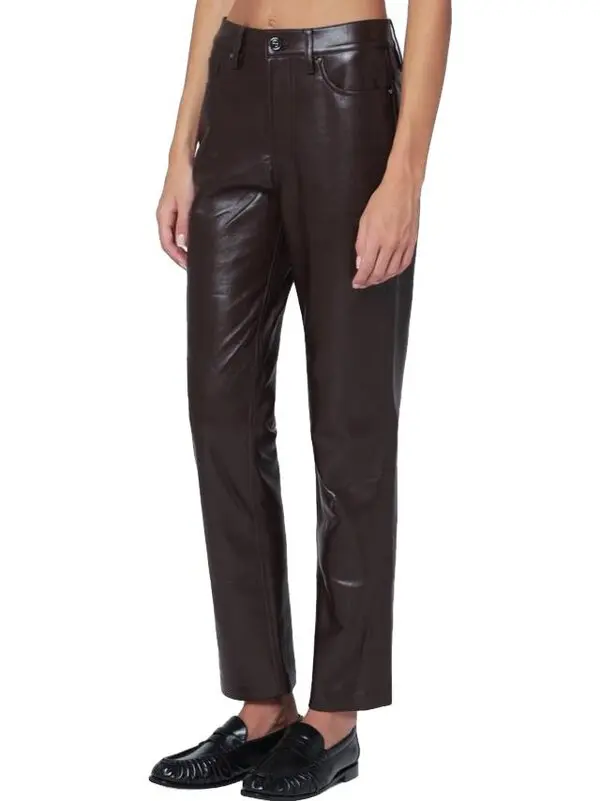 ANINE BING Regenerated Leather Trousers - Brown