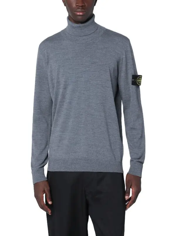 Stone Island Wool Turtleneck Sweater - Grey