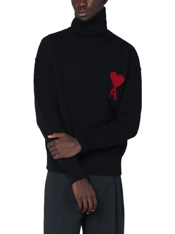 Ami De Coeur Virgin Wool Turtleneck Sweater - Black