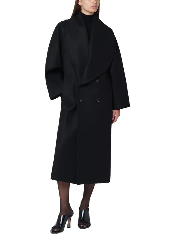 Bottega Veneta Wool Double-breasted Coat - Black