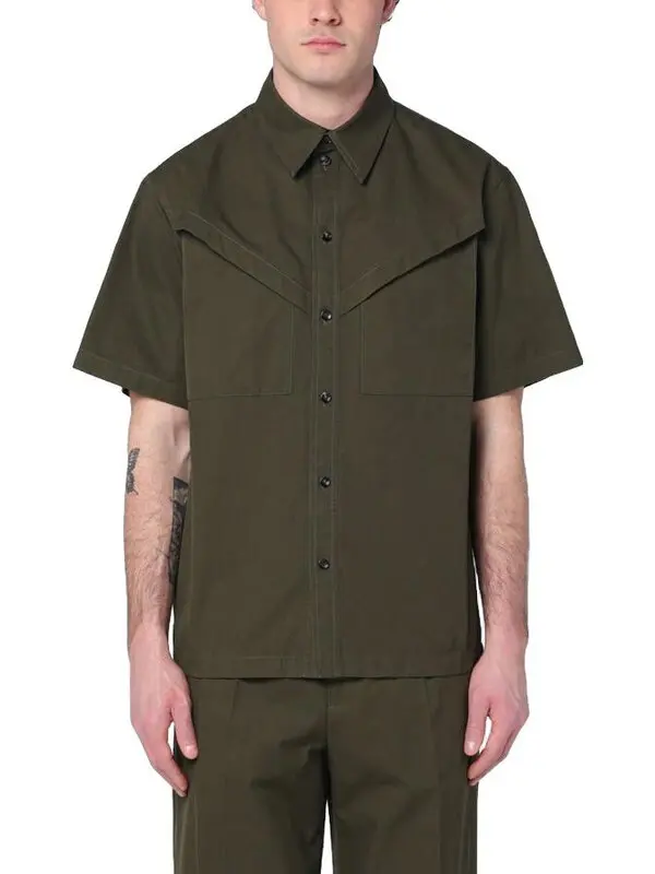 Bottega Veneta Khaki Shirt In Cotton - Green