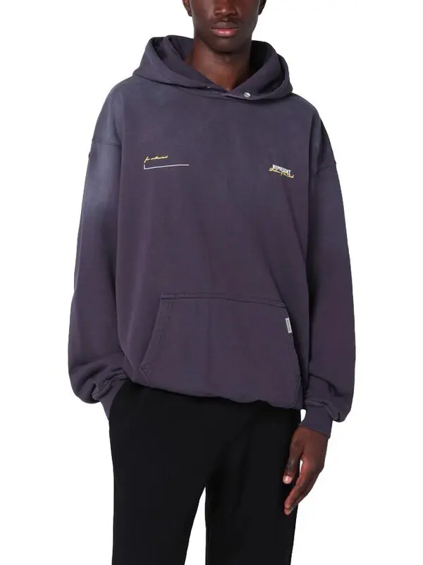 REPRESENT Cotton Hoodie With Logo - Purple