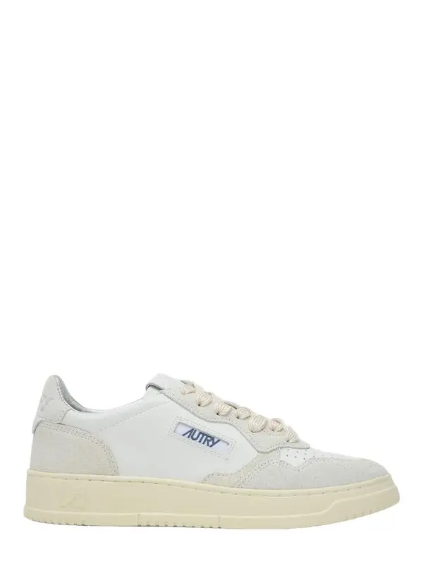 AUTRY Medalist Leather And Suede Trainer - White