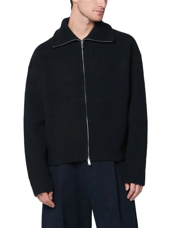 Studio Nicholson Wool Zip-up Cardigan - Blue