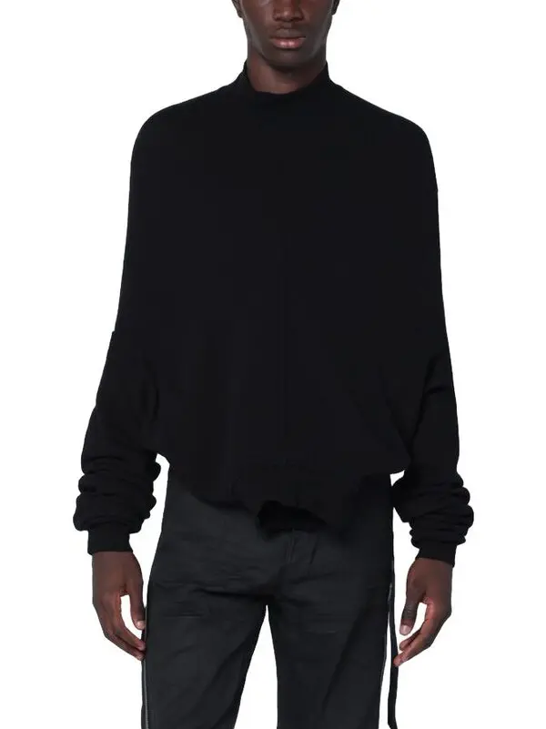Rick Owens Sweatshirt With Open Back - Black