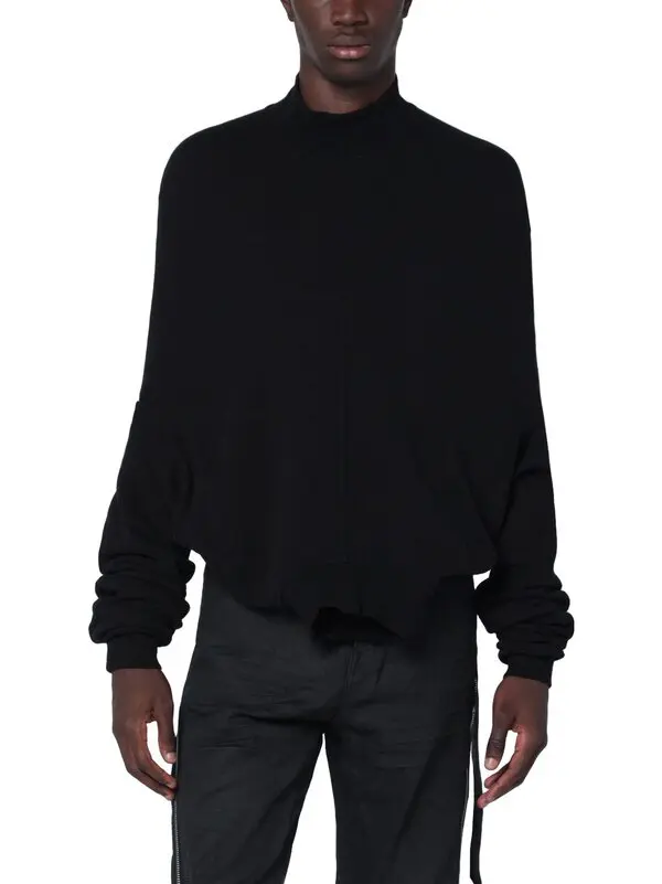 Rick Owens Open Back High Neck Sweatshirt - Black
