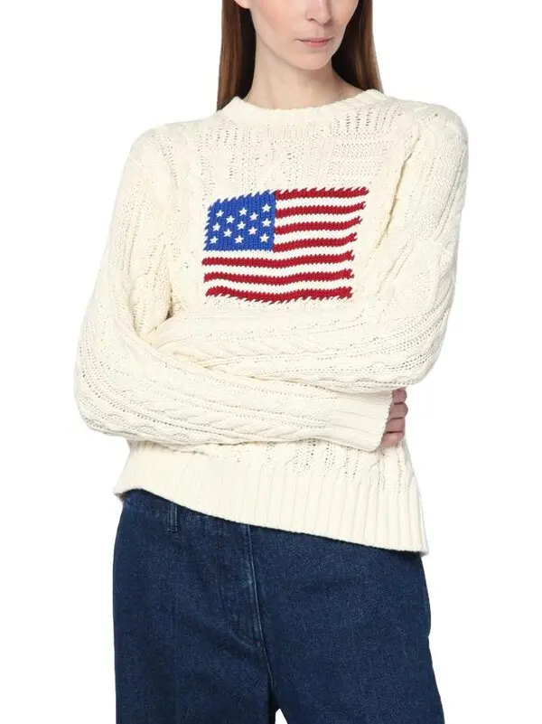 Polo Ralph Lauren Sweater With Flag Detail - Green
