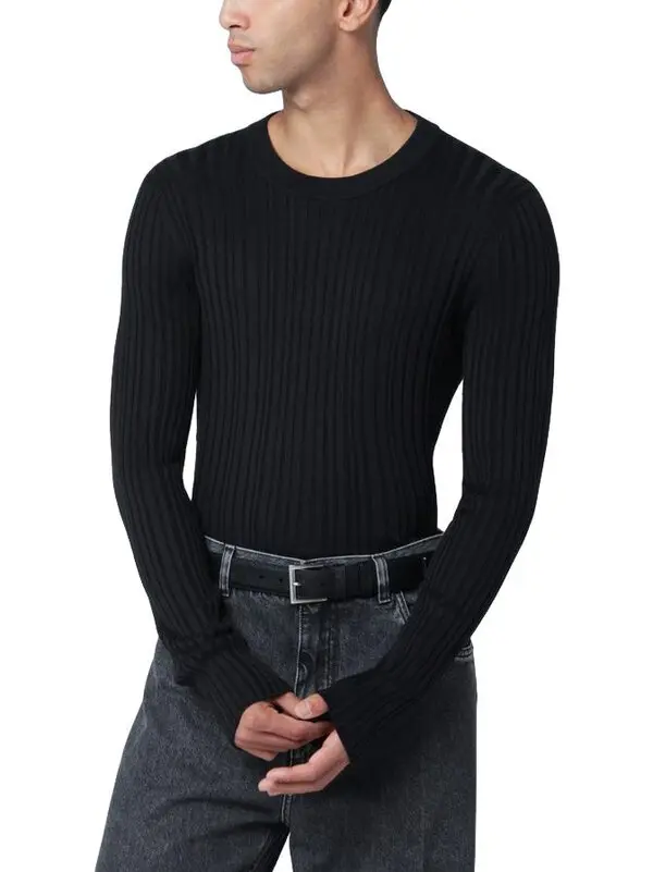 Dolce & Gabbana Ribbed Silk And Cotton Sweater - Black