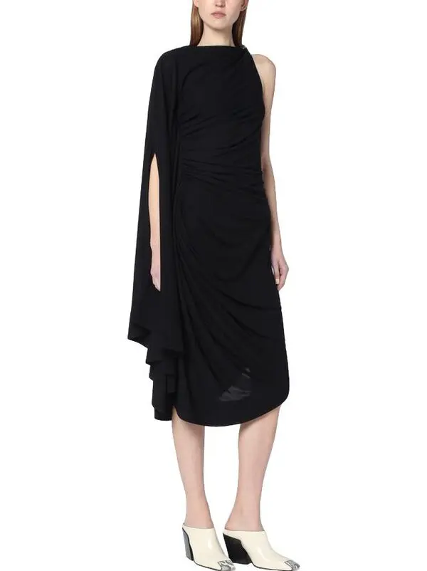 Bottega Veneta Viscose Jersey Draped Dress - Black