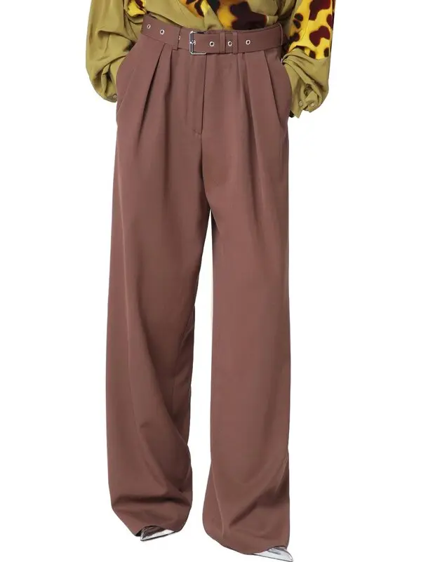 Dries Van Noten Wide Cotton Trousers - Beige