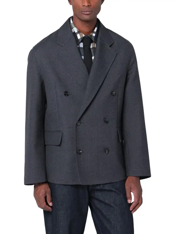 Bottega Veneta Double-breasted Wool Jacket - Grey