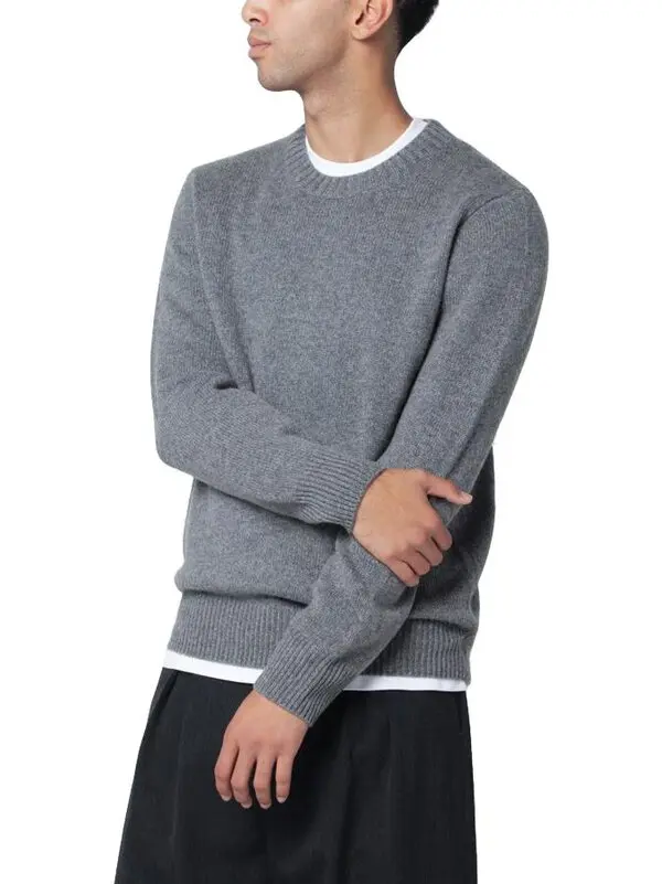 Soft Goat Cashmere Crewneck Sweater - Grey