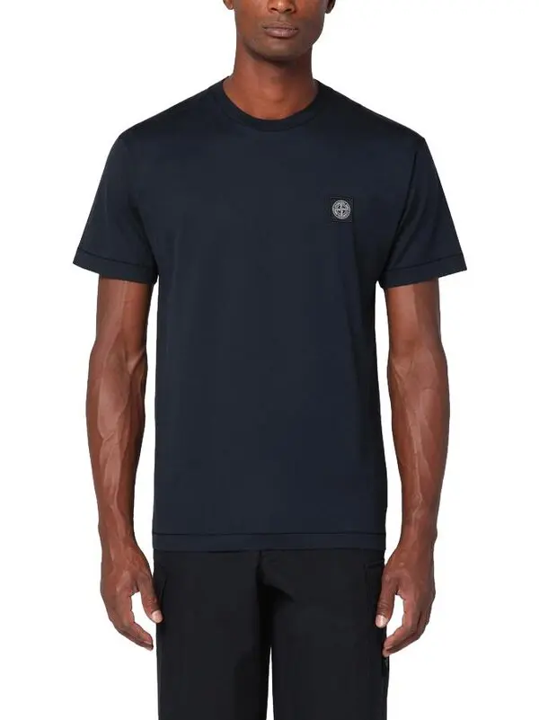 Stone Island Slim Fit Navy Cotton T-shirt - Blue