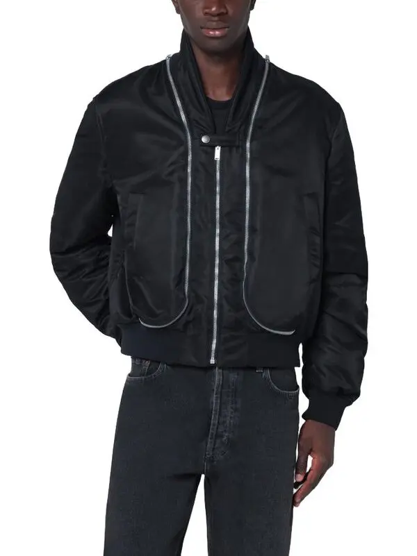 Alexander McQueen Nylon Zip Bomber - Black