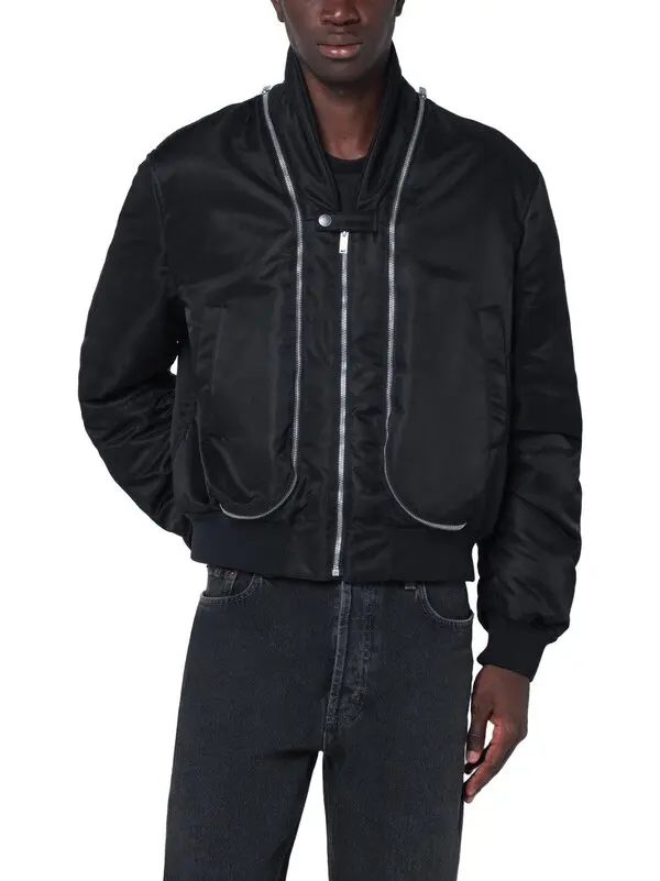 Alexander McQueen Nylon Zip Bomber - Black