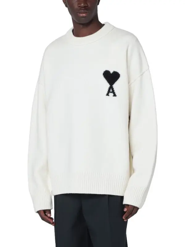 Ami De Coeur Virgin Wool Sweater - White