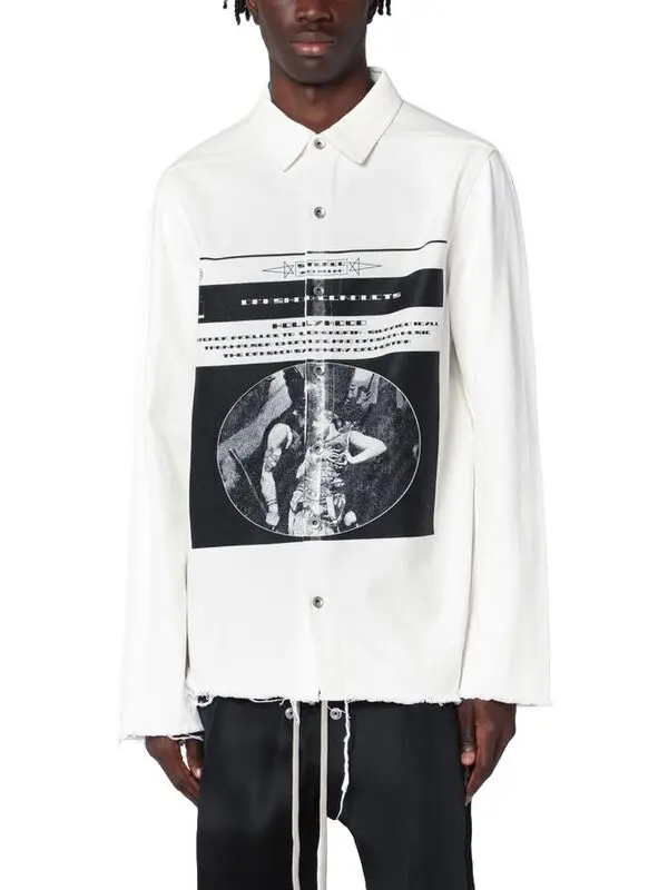 Rick Owens Shirt In Cotton With Print - White