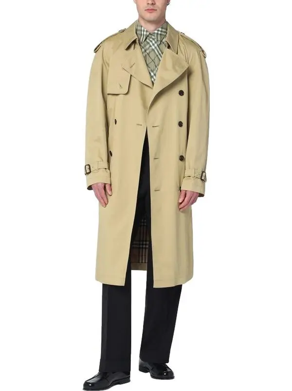 Burberry Cotton Gabardine Trench Coat - Brown
