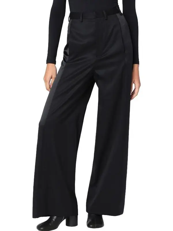 MAISON MARGIELA Satin Palazzo Pants - Black