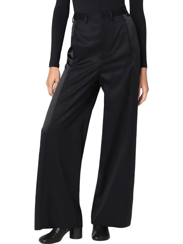 MAISON MARGIELA Satin Palazzo Pants - Black