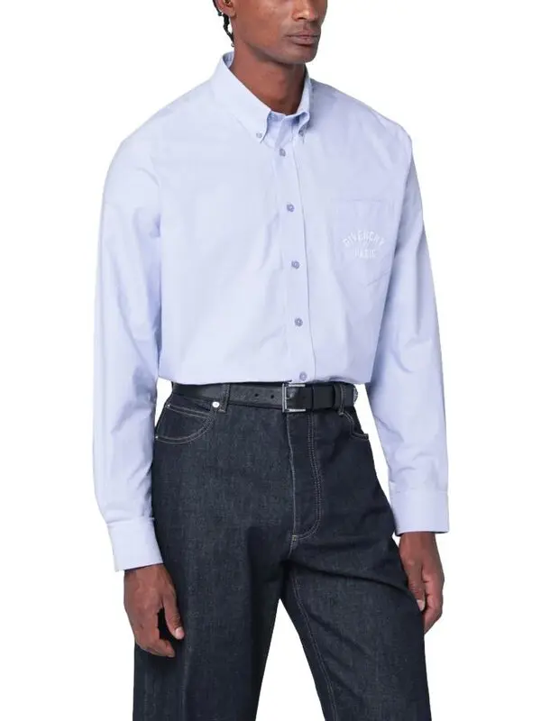 Givenchy Button-down Shirt In Cotton - Light Blue