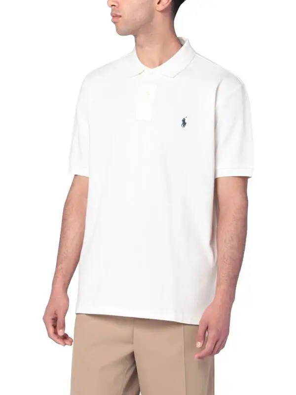 Polo Ralph Lauren White Cotton Polo Shirt Original-fit - Blue