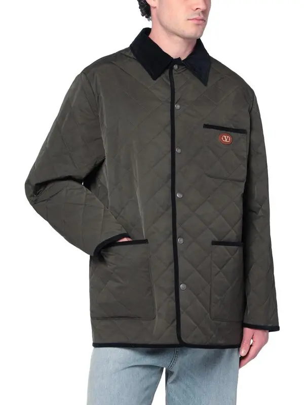 Valentino Garavani Quilted Jacket With Vlogo Patch - Green