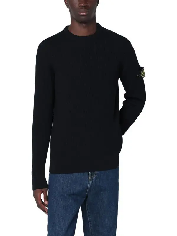 Stone Island Ribbed Crew Neck Sweater - Blue