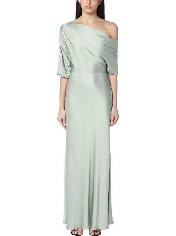MALINA Asymmetrical Long Dress - Green