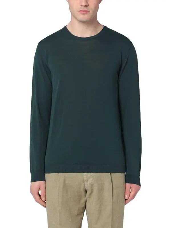 ROBERTO COLLINA Cotton Round-neck Sweater - Green