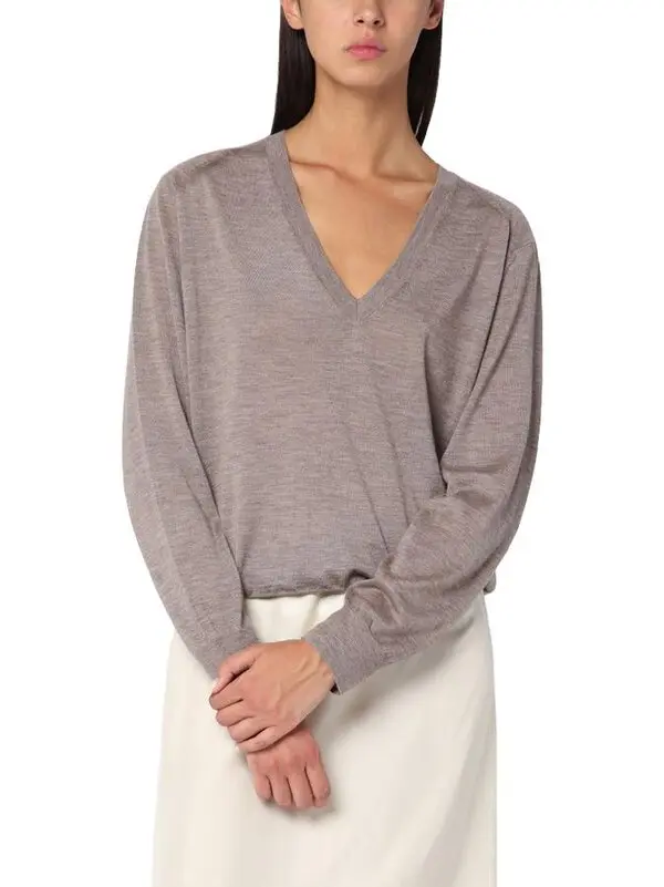 Loulou De Saison Cashmere V-neck Sweater - Beige