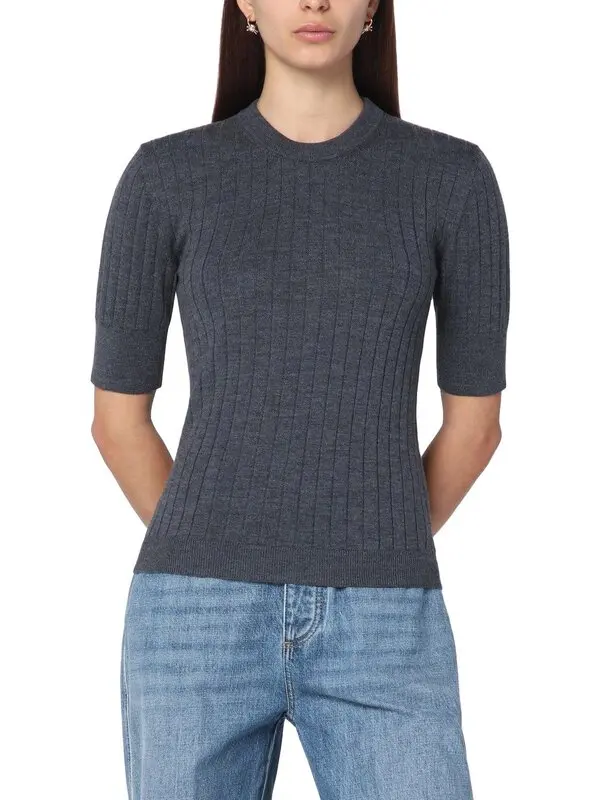Bottega Veneta Wool Crew Neck Sweater - Grey