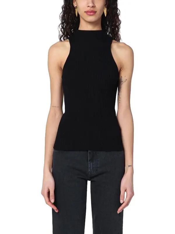 ROBERTO COLLINA Ribbed Tank Top - Black