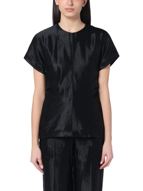 Loulou De Saison Linen And Silk T-shirt - Black