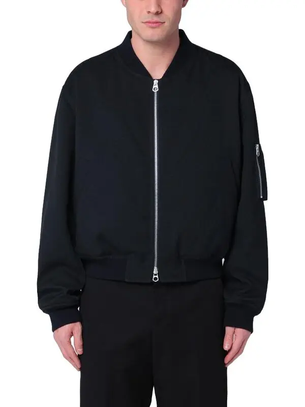JIL SANDER Zipped Bomber Jacket - Blue