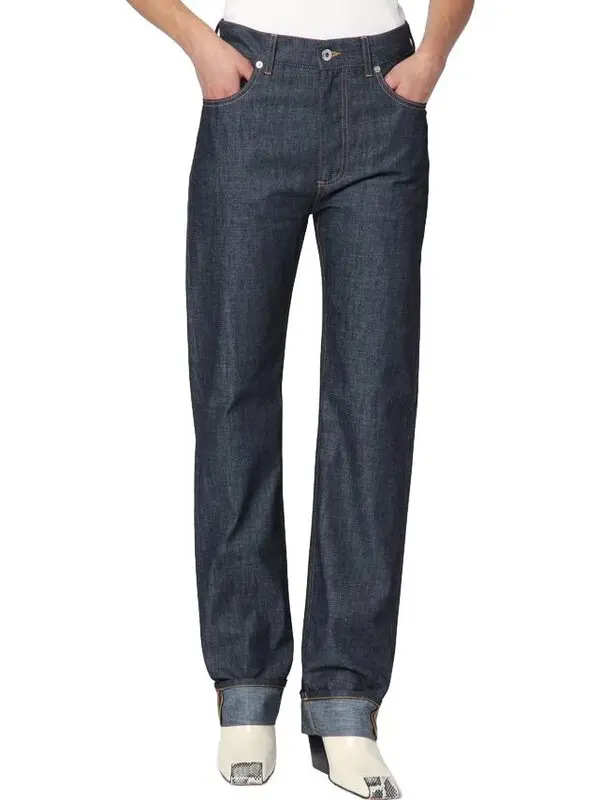 Bottega Veneta Straight Leg Jeans With Intrecciato Pocket - Blue