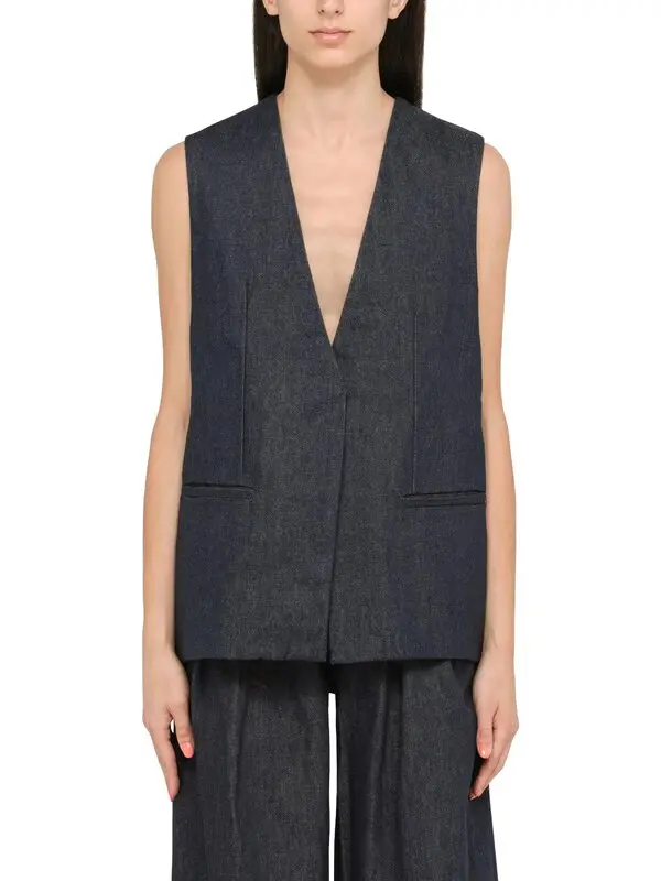 Amiri Cotton Waistcoat - Blue